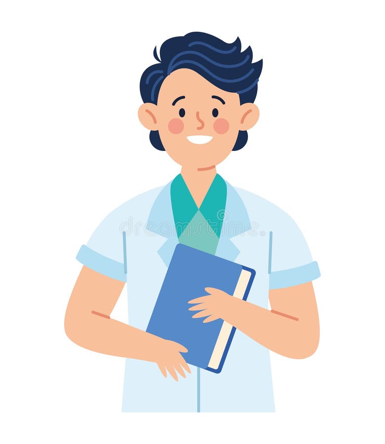 Nursing Student Happy Male stock illustration. Illustration of medical ...