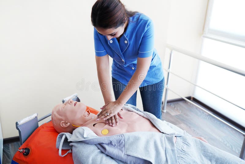 Student on a Training To Do Cardiopulmonary Resuscitation Stock Image ...