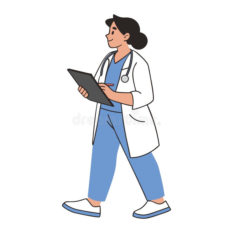 Nursing Student Walking Icon Stock Vector - Illustration of health ...