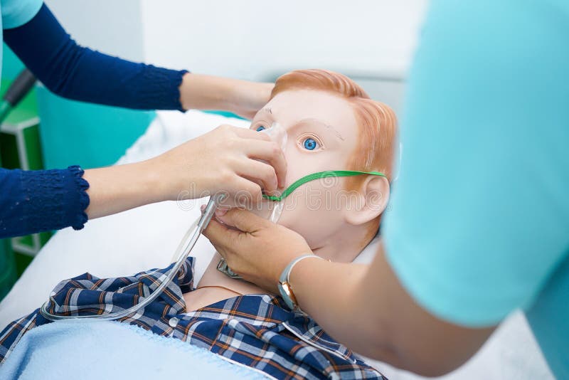 Nursing Students are Practicing How To Provide Oxygen Administration To ...