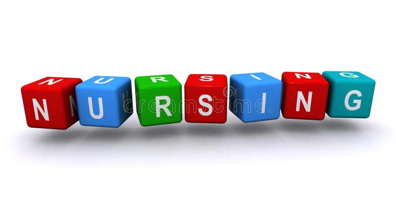 Nursing Word Block on White Stock Illustration - Illustration of ...