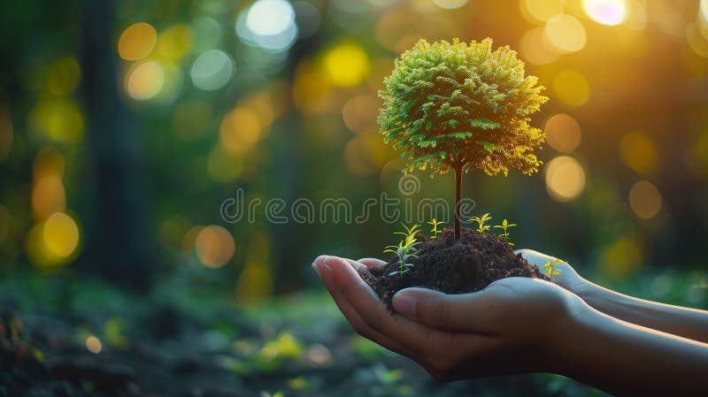 Nurturing Concept Art: Tiny Tree for World Tree Planting Day, in Tender ...
