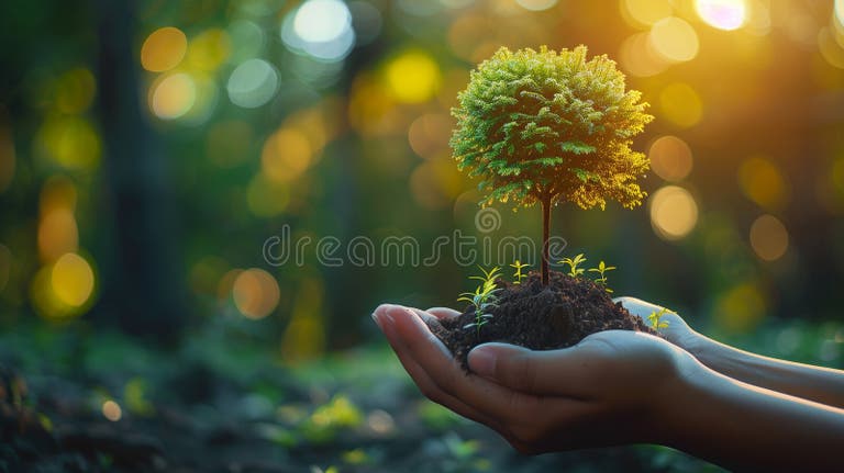 Nurturing Concept Art: Tiny Tree for World Tree Planting Day, in Tender ...