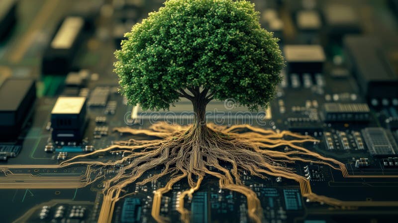 Nurturing Innovation a Flourishing Tree of Technology Representing ...