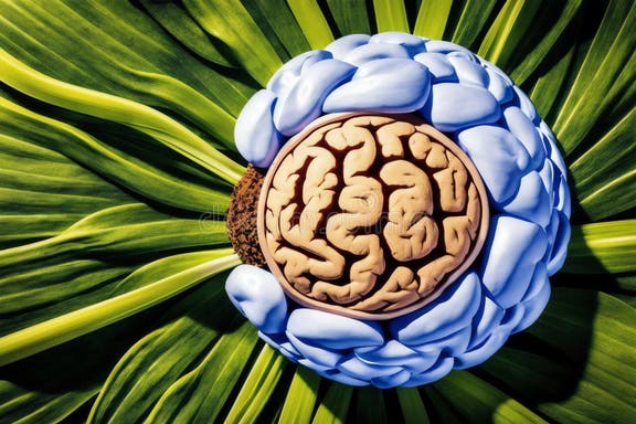 Nurturing the Mind a Flowering Brain.AI Generated Stock Illustration ...
