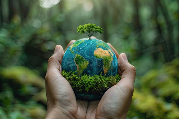 Nurturing the World stock illustration. Illustration of planet - 340166909