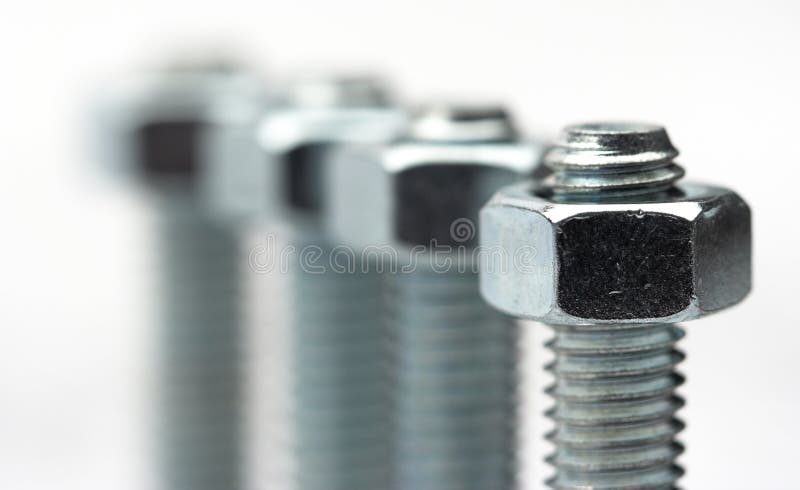 Nut and bolt close up stock photo. Image of steel, construction - 5426888