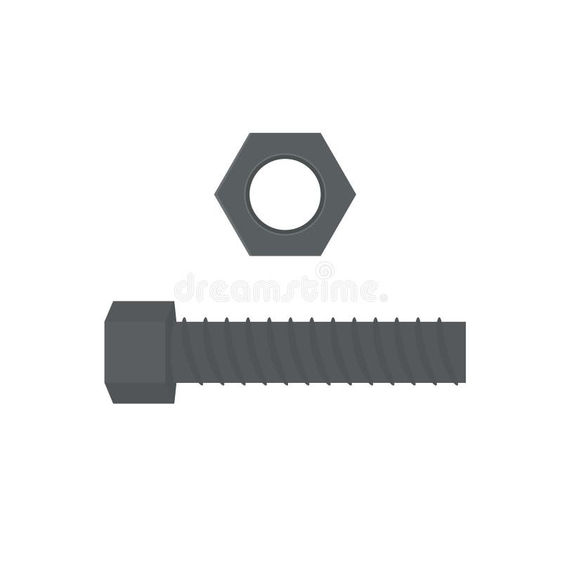 Nut Bolt Icon Simple Flat Vector Illustration Stock Vector ...