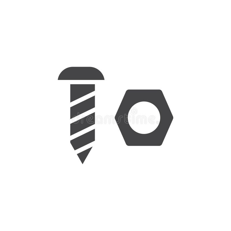 Nut and Bolt Icon Simple Vector Symbol Stock Vector - Illustration of ...