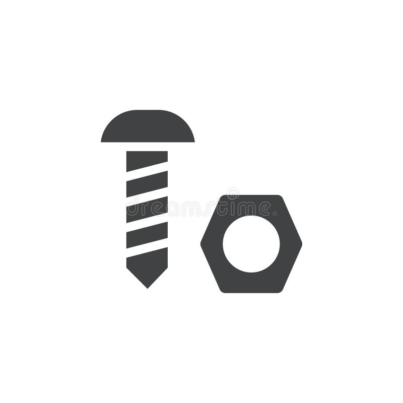 Nut and Bolt Icon Simple Vector Symbol Stock Vector - Illustration of ...