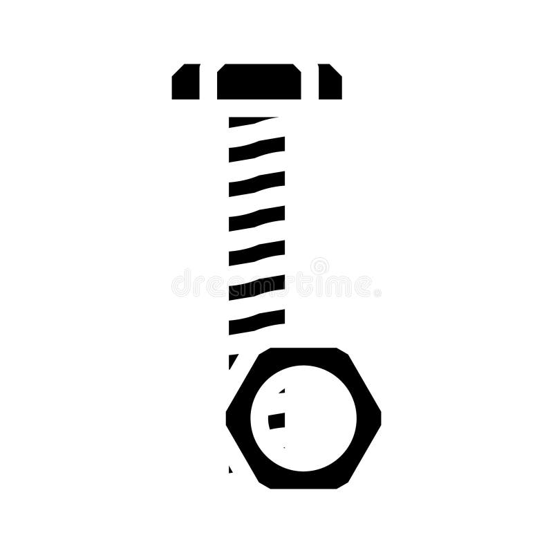 Nut and Bolt Tool Work Glyph Icon Vector Illustration Stock Vector ...