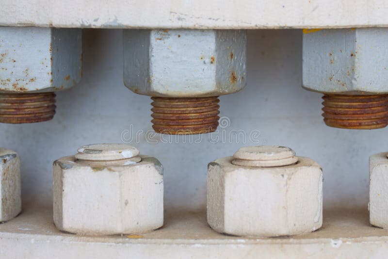 Nut and Bolts on the Machine , Bolt is Equipment of the Machine or the ...