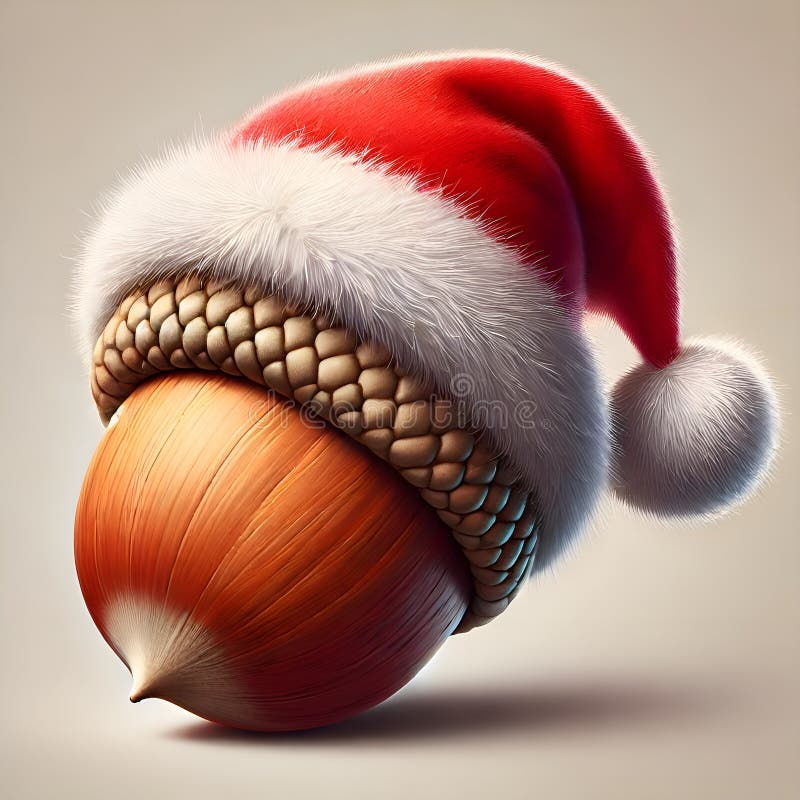 A nut at Christmas. acorn stock illustration. Illustration of acorn ...