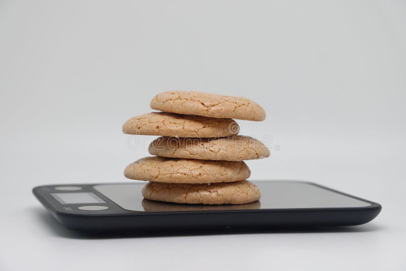 Nut Cookies on Electronic Kitchen Scales, Accurate Calorie Counting ...