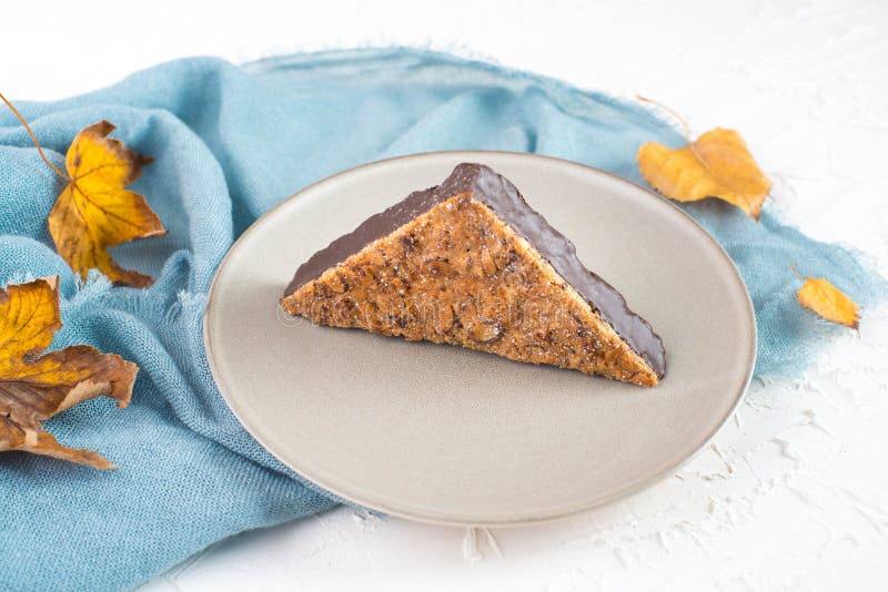 Nut Corner, Traditional German Sweets Called Nussecke, Covered with ...