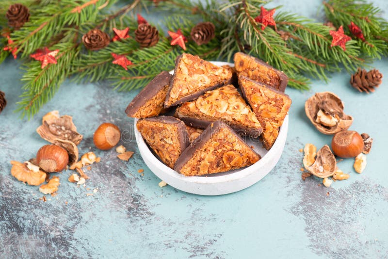 Nut Corner Triangles, Traditional German Sweets Called Nussecke ...