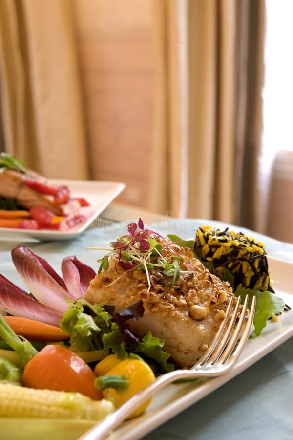 Nut Crusted Grilled Chicken Stock Image - Image of dinner, fork: 10359463