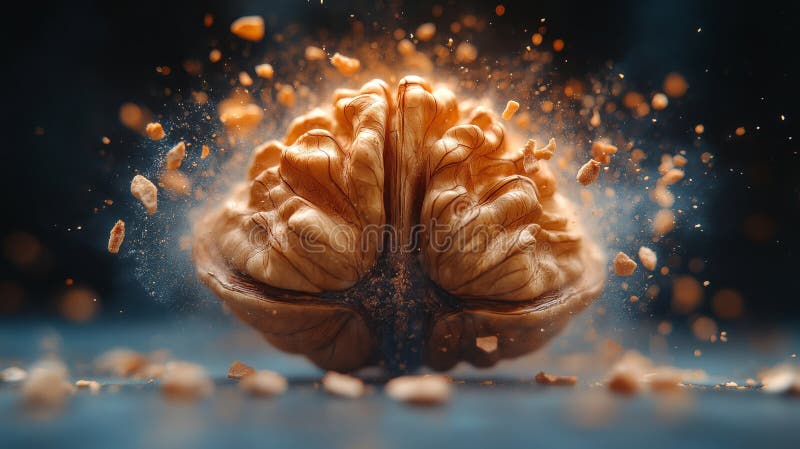 Nut Explodes with Force Revealing Intricate Inner Texture and Particles ...