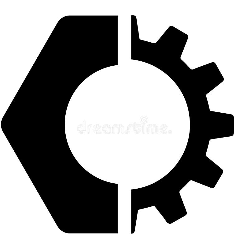 Nut in Gear Tool Icon Workshop Industrial Instrument Stock Vector ...