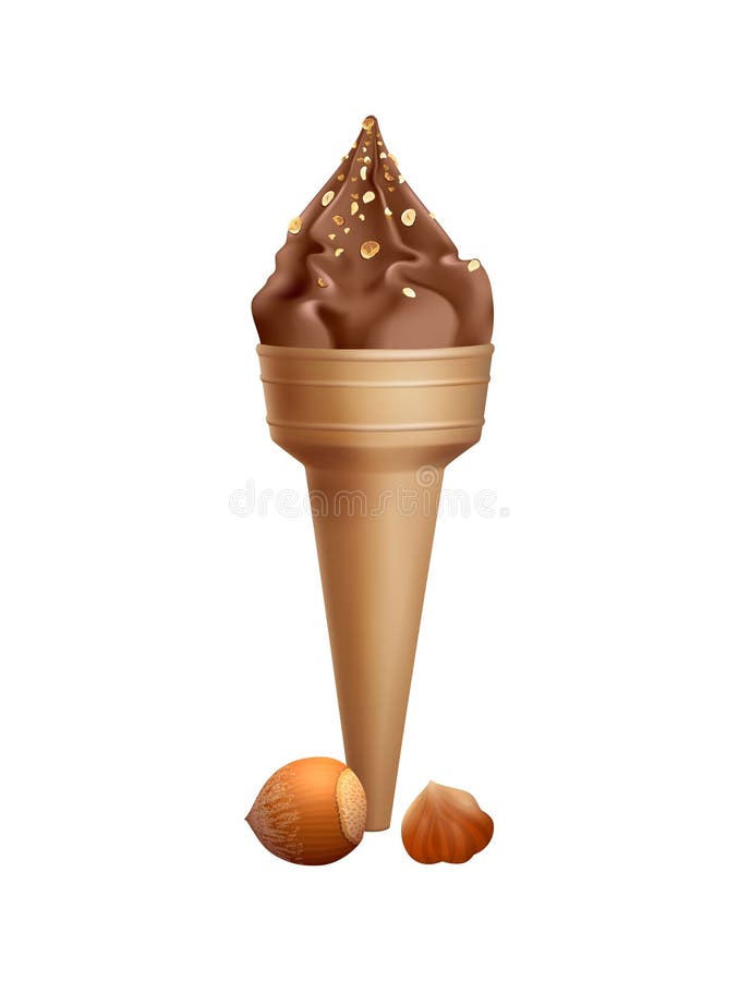 Nut Ice Cream Composition stock vector. Illustration of wafer - 278441809