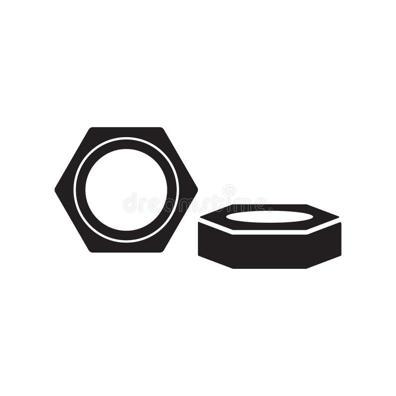Nut Icon Abstract Sign Screw Nut Flat Design Stock Illustration Illustration Of Wrench Screw