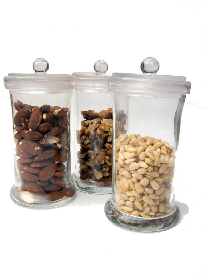 Nut jars stock photo. Image of snack, pine, nutrition, dried - 223912