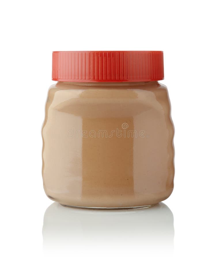 Nut Paste in a Glass Jar Isolated Stock Image - Image of roast, natural ...
