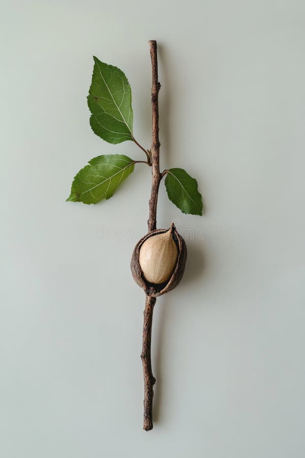Nut is Placed on a Branch of a Tree Stock Image - Image of generated ...