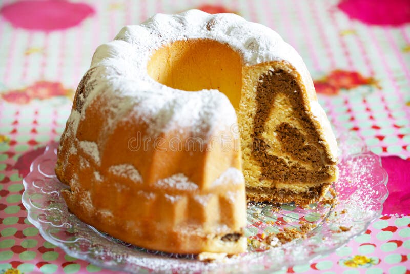 Nut Roll Cut with Walnut Filling, Dusted with Sugar Stock Photo - Image ...