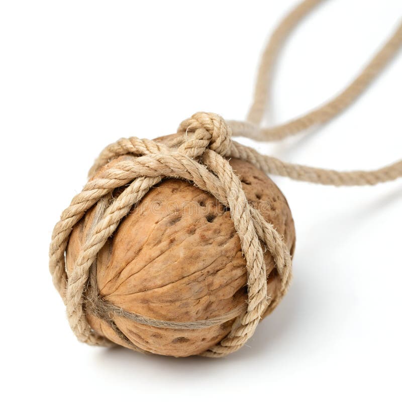 A Nut with a Rope Around it Stock Illustration - Illustration of fall ...