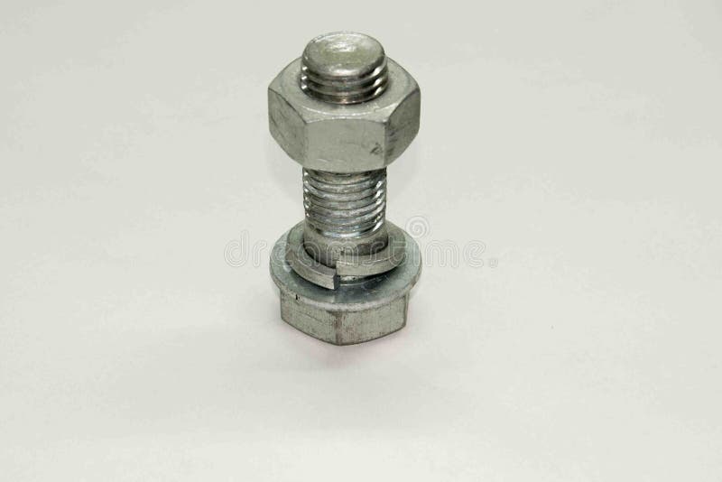 Nut Screwed on a Bolt, an Object Made of Steel Stock Photo - Image of ...