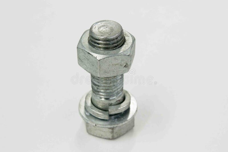 Nut Screwed on a Bolt, an Object Made of Steel Stock Photo - Image of ...