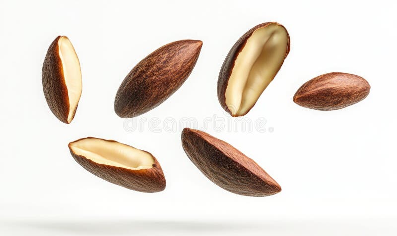 A Nut is Shown in the Air with Its Shell Removed Stock Image - Image of ...