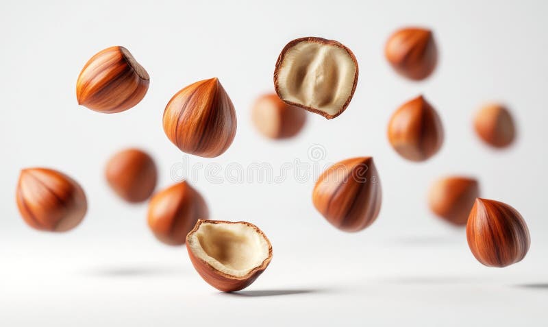A Nut is Shown in the Air with Other Nuts Stock Photo - Image of ...