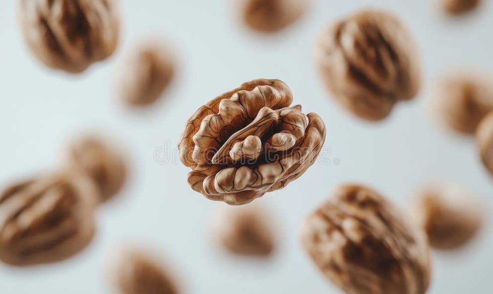 A Nut is Shown in the Center of a Bunch of Nuts Stock Photo - Image of walnut, organic: 350894824