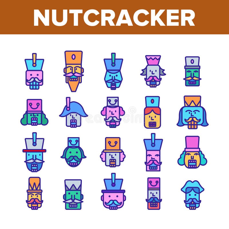 Nutcracker Collection Elements Icons Set Vector Stock Vector ...