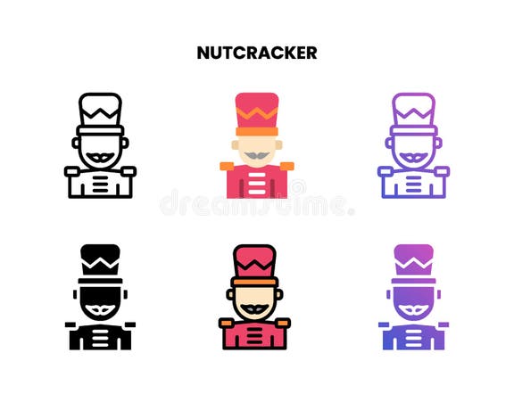 Nutcracker Icon with Different Style. Stock Vector - Illustration of vintage, white: 258686966