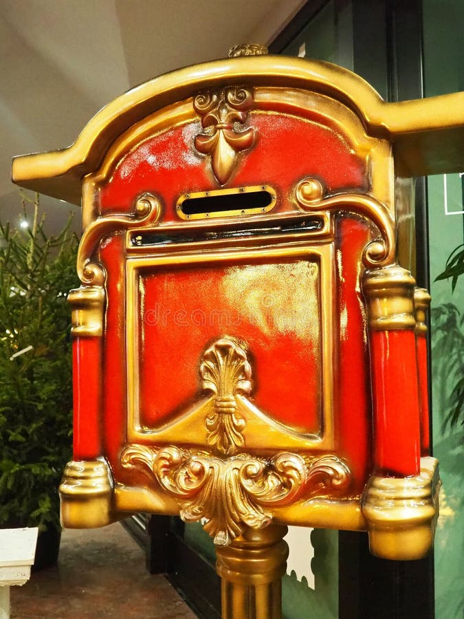 Nutcracker Mailbox in Festive New Year S Christmas Style. Red Gold ...
