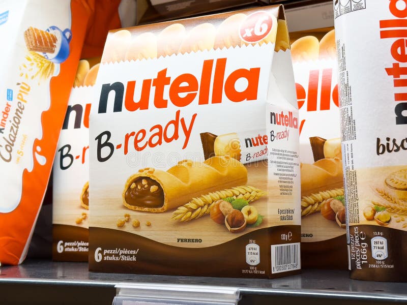 Nutella B-ready Snack Boxes on Store Shelf Display Editorial Photo ...