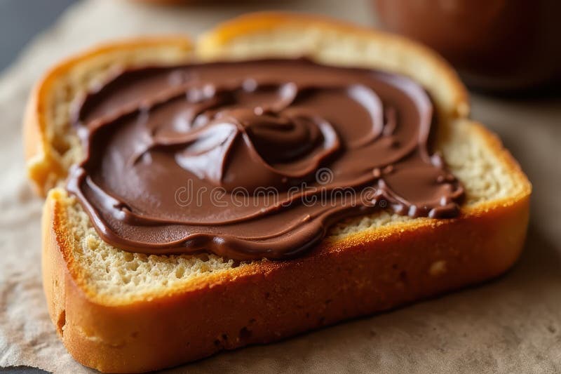 Nutella-Coated Toast with Chocolate Hazelnut Spread on Crispy Bread ...