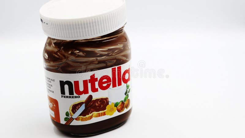 NUTELLA Jar, Hazelnut Spread with Cocoa Produced by Ferrero Stock Video ...
