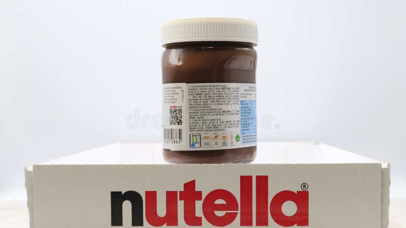 NUTELLA Jar, Hazelnut Spread with Cocoa Produced by Ferrero Stock Video ...