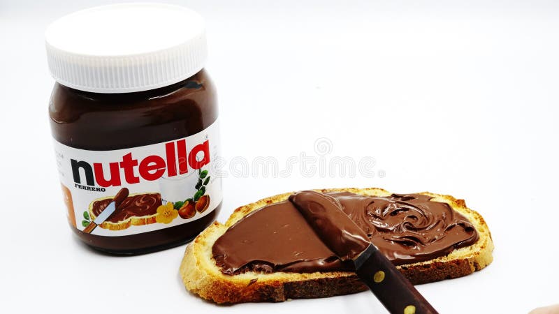 NUTELLA Jar, Hazelnut Spread with Cocoa Produced by Ferrero Stock Video ...