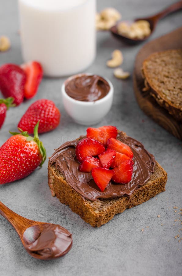 Nutella Spread with Wholegrain Bread Stock Image - Image of ingredient ...