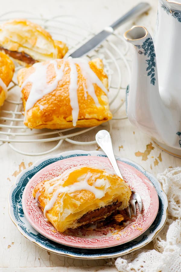 NUTELLA TOASTER STRUDEL .selective Focus Stock Photo - Image of white ...