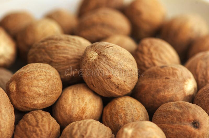 Nutmeg close-up stock image. Image of condiment, flavouring - 7055989