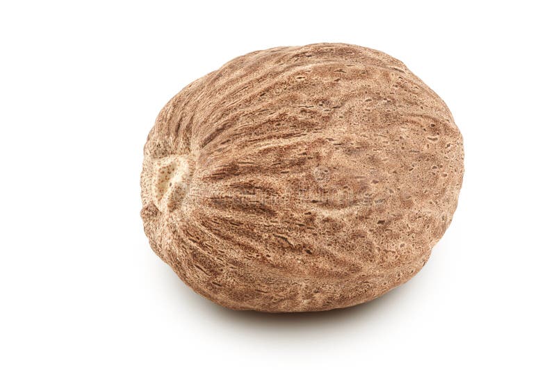 Nutmeg Isolated on White Background with Full Depth of Field Stock ...