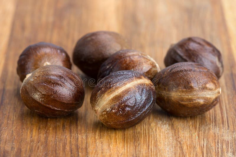 Nutmeg in a shell stock image. Image of tropics, seed - 68518171