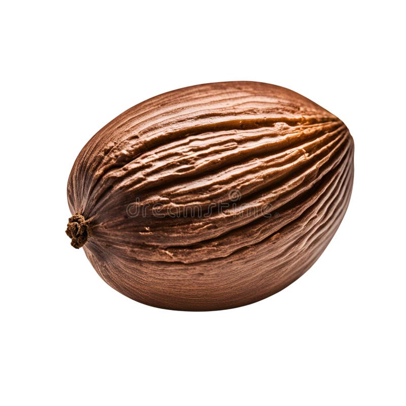 Nutmeg, a Single Whole Nutmeg Stock Image - Illustration of spice ...