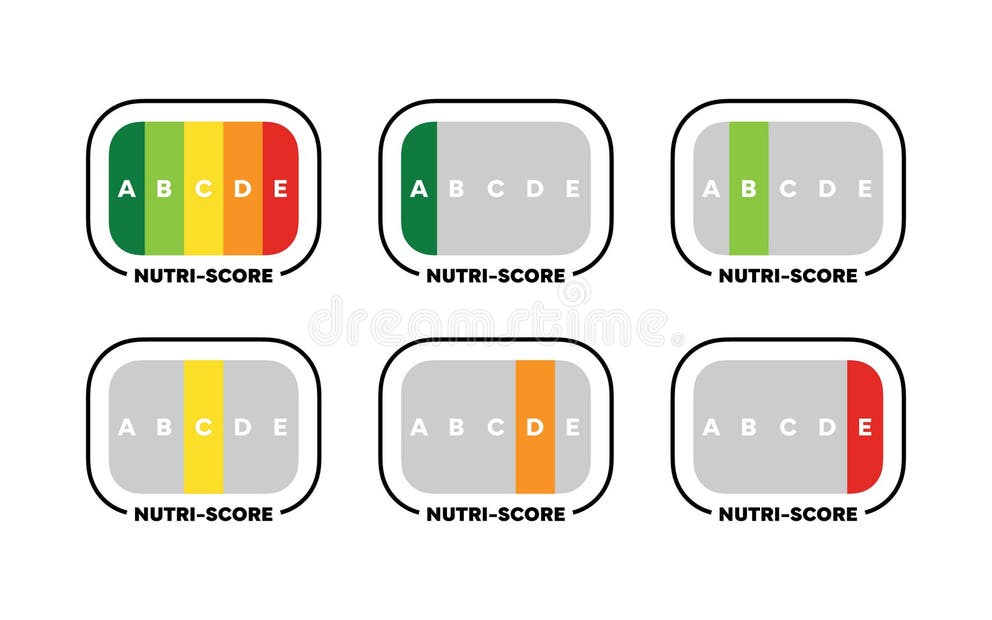 Nutri-Score Labels. Nutrition Grade a To E Stock Vector - Illustration ...
